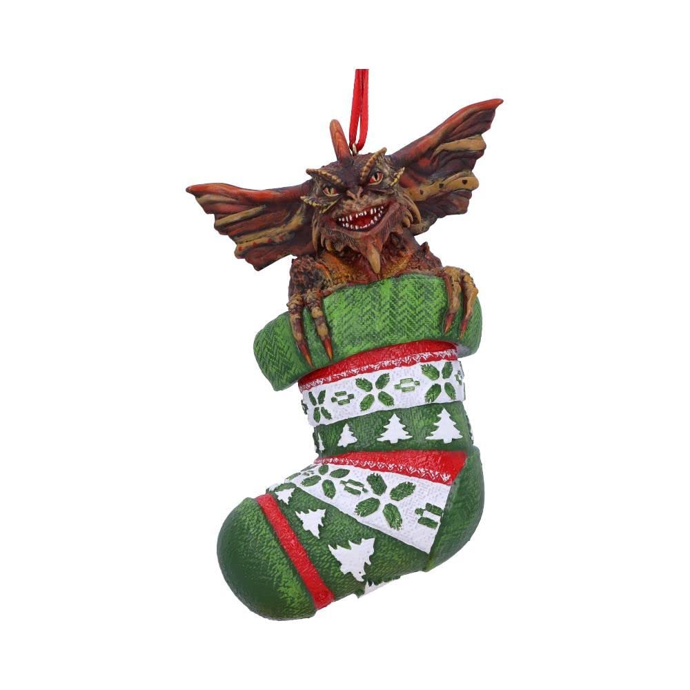 Nemesis Now Gremlins Mohawk in Stocking Hanging Festive Decorative Ornament 12cm, Resin, Green, Officially Licensed Harry Potter Merchandise, Cast in The Finest Resin, Expertly Hand-Painted
