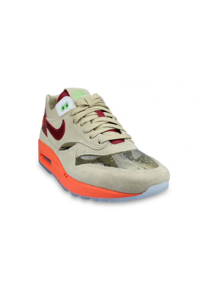 Nike Men's Air Max 1 Running Shoe, Net/Deep Red-orange Blaze, 8