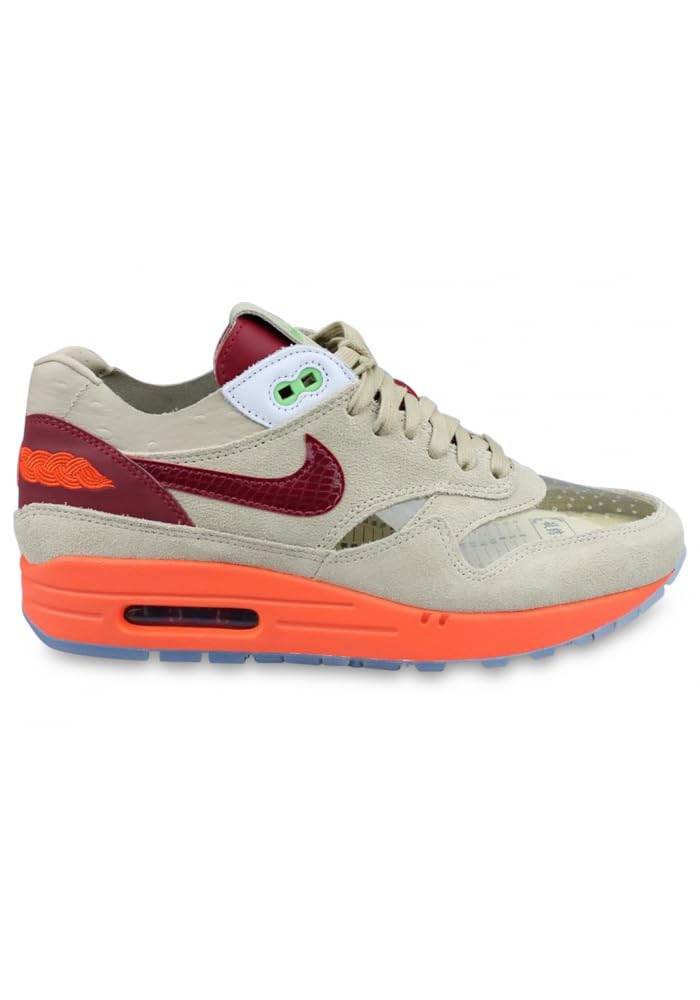 Nike Men's Air Max 1 Running Shoe, Net/Deep Red-orange Blaze, 8