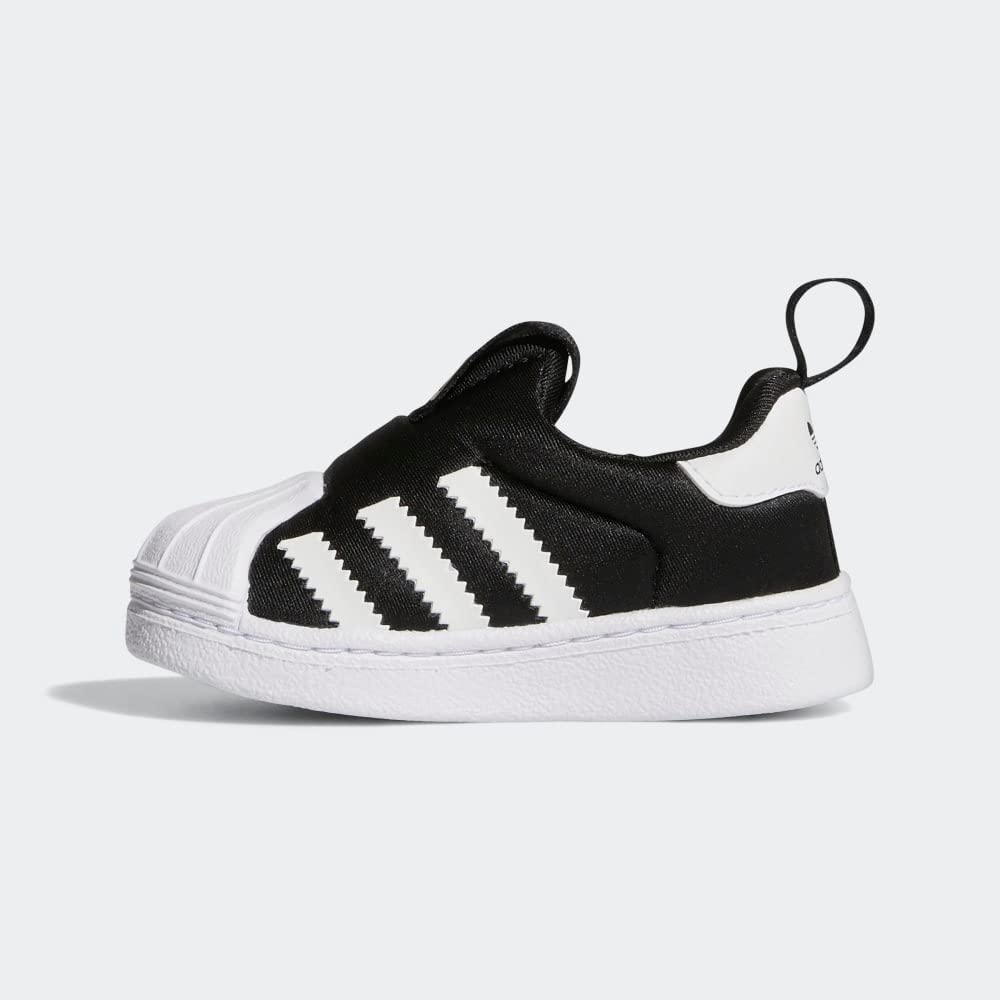 adidas Originals Superstar 360 Sneaker, Core Black/White/Gold Metallic, 1 US Unisex Little Kid