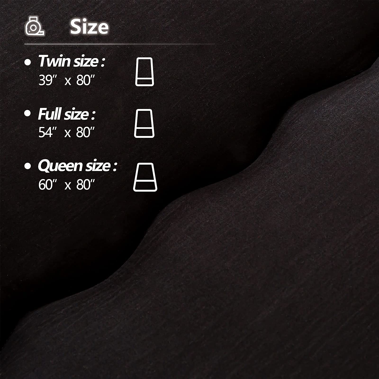 YOSHOOT Japanese Shiki Futon Mattress For Floor, Bed Folding Portable Camping Roll Up Mattress Thicken Mattress Sleeping Pad for Guest Room Full Size, Black
