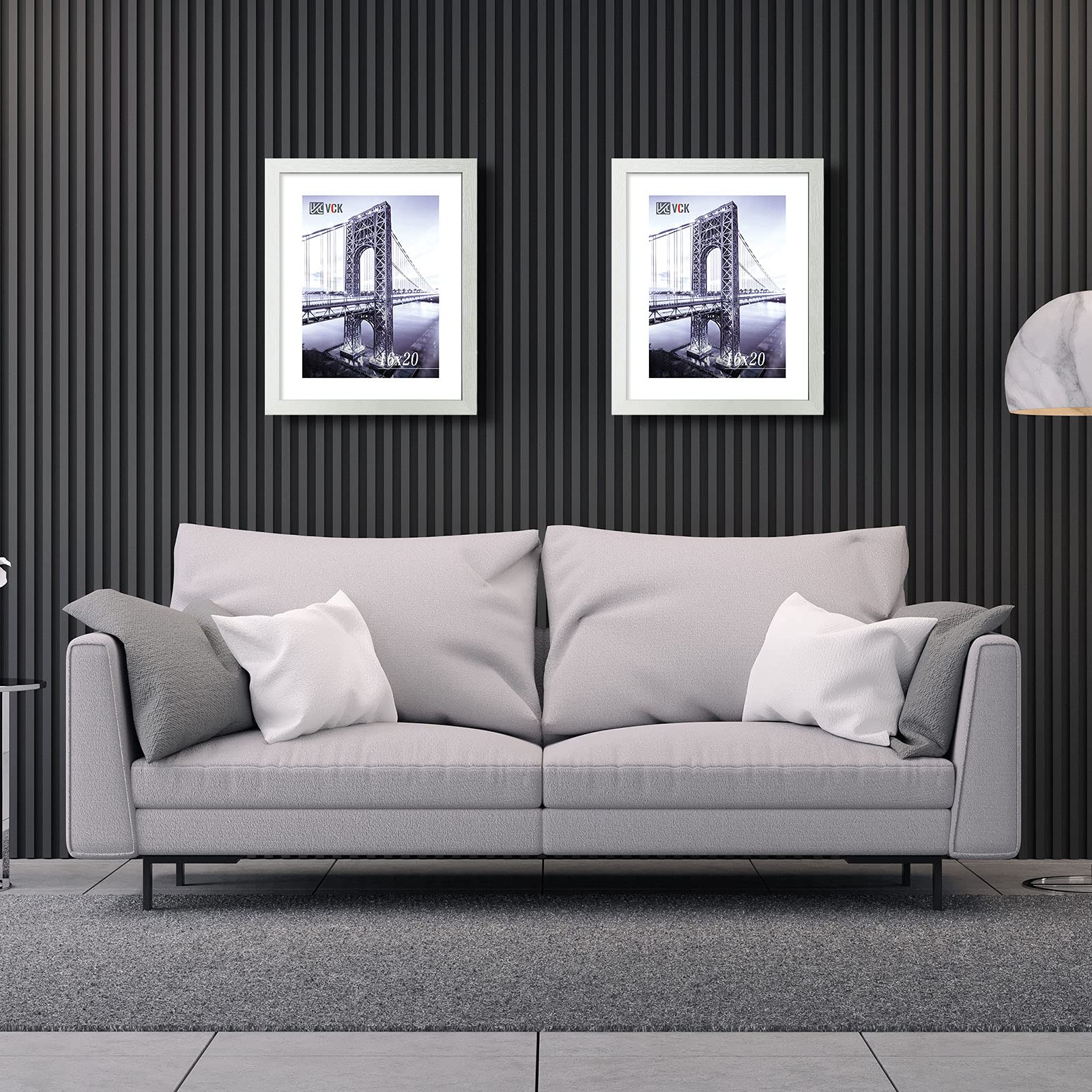 VCK 16x20 Poster Frame in White with Polished Plexiglass Set of 5 Horizontal and Vertical Formats with Included Hanging Hardware