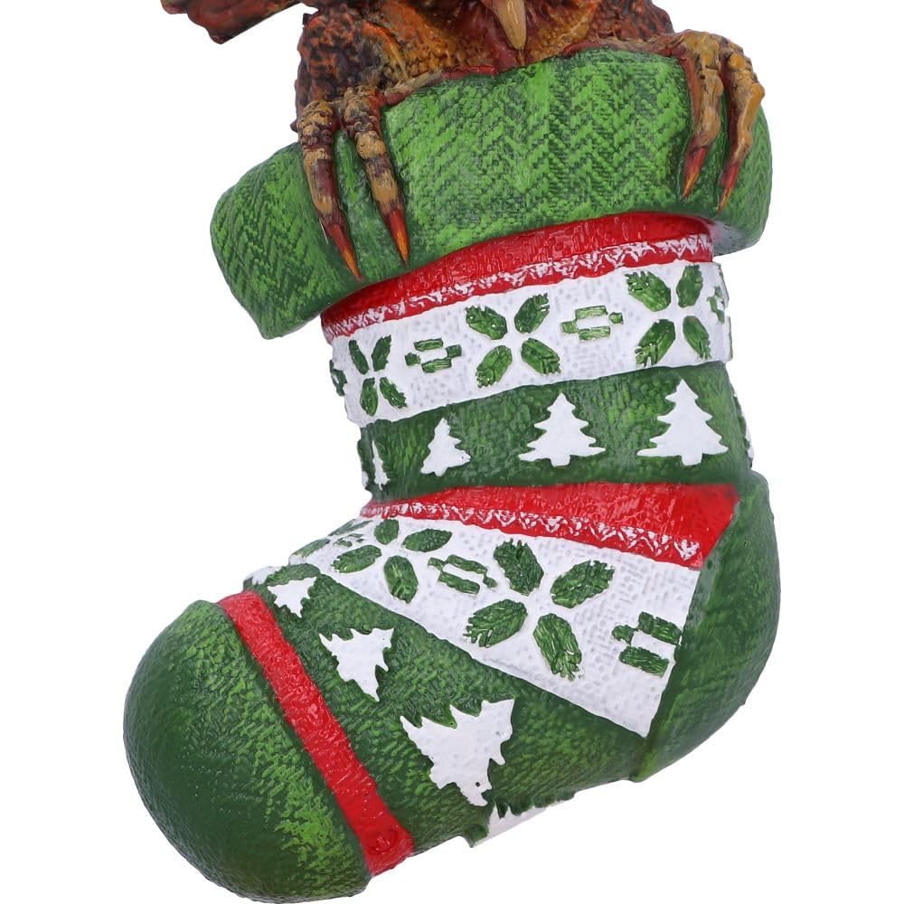 Nemesis Now Gremlins Mohawk in Stocking Hanging Festive Decorative Ornament 12cm, Resin, Green, Officially Licensed Harry Potter Merchandise, Cast in The Finest Resin, Expertly Hand-Painted