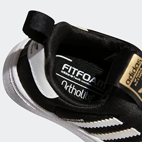 adidas Originals Superstar 360 Sneaker, Core Black/White/Gold Metallic, 1 US Unisex Little Kid