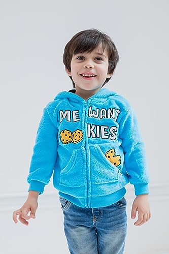 Sesame Street Cookie Monster Infant Baby Boys Zip-Up Hoodie Blue 12 Months