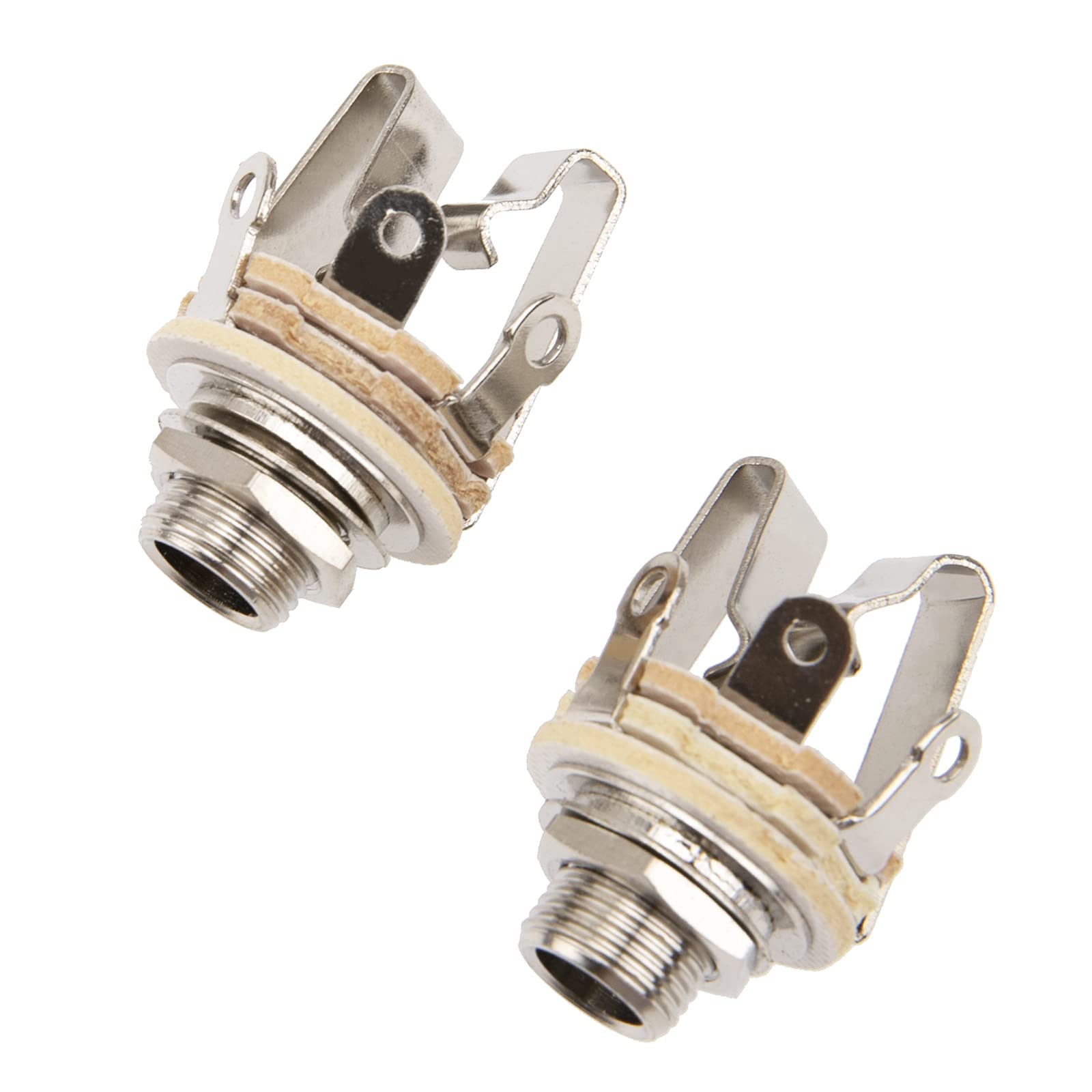 6Pcs Yootones 6.35mm Guitar Input Jack TS Mono Panel Mount Socket with Washer & Nut Solder Type Compatible with Electric Guitar Bass
