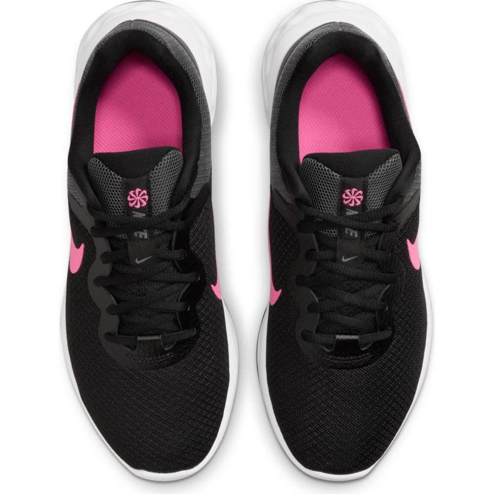 NIKE Women's Race Running Shoe, Black Hyper Pink Iron Grey, 7.5