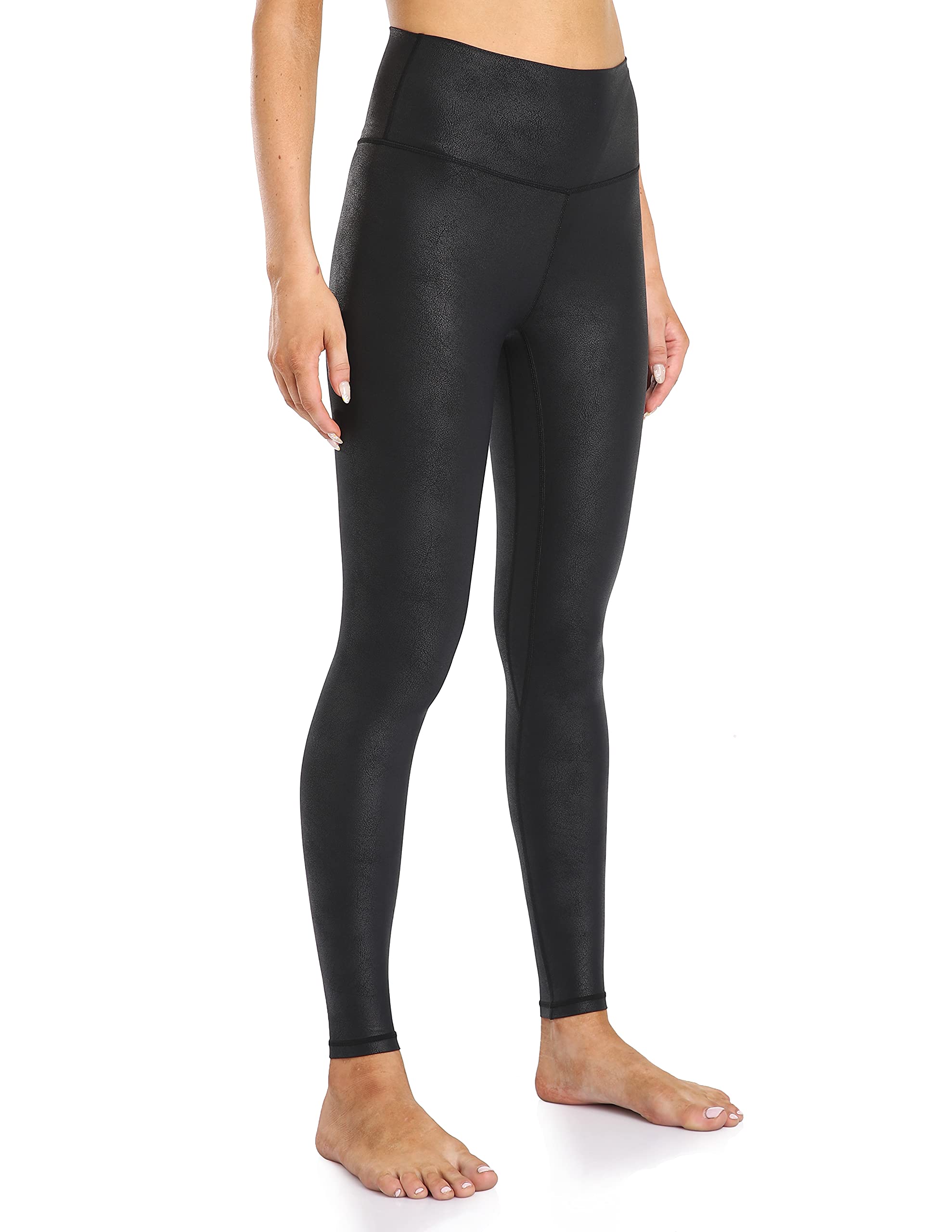 Colorfulkoala Women's High Waisted Matte Faux Leather Leggings Full Length Yoga Pants(M, Black)