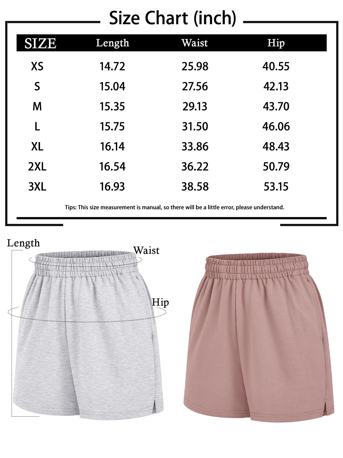 AUTOMET Womens Sweat Shorts Casual Summer Drawstring Comfy Elastic High Waist Running Clothes with Pockets Black S