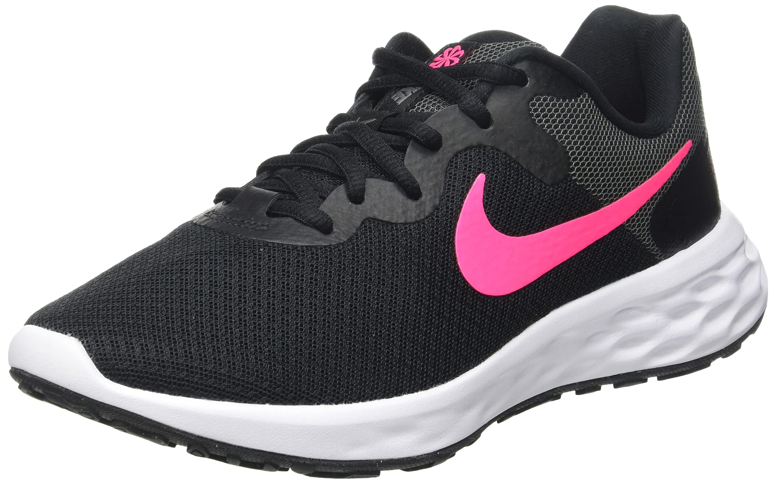 NIKE Women's Race Running Shoe, Black Hyper Pink Iron Grey, 7.5