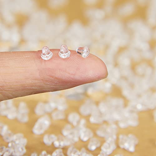 Earring Backs for Studs 200pcs Earring Back Soft Clear Ear Safety Back Pads Backstops Bullet Clutch Stopper Replacement for Fish Hook Earring Studs Hoops