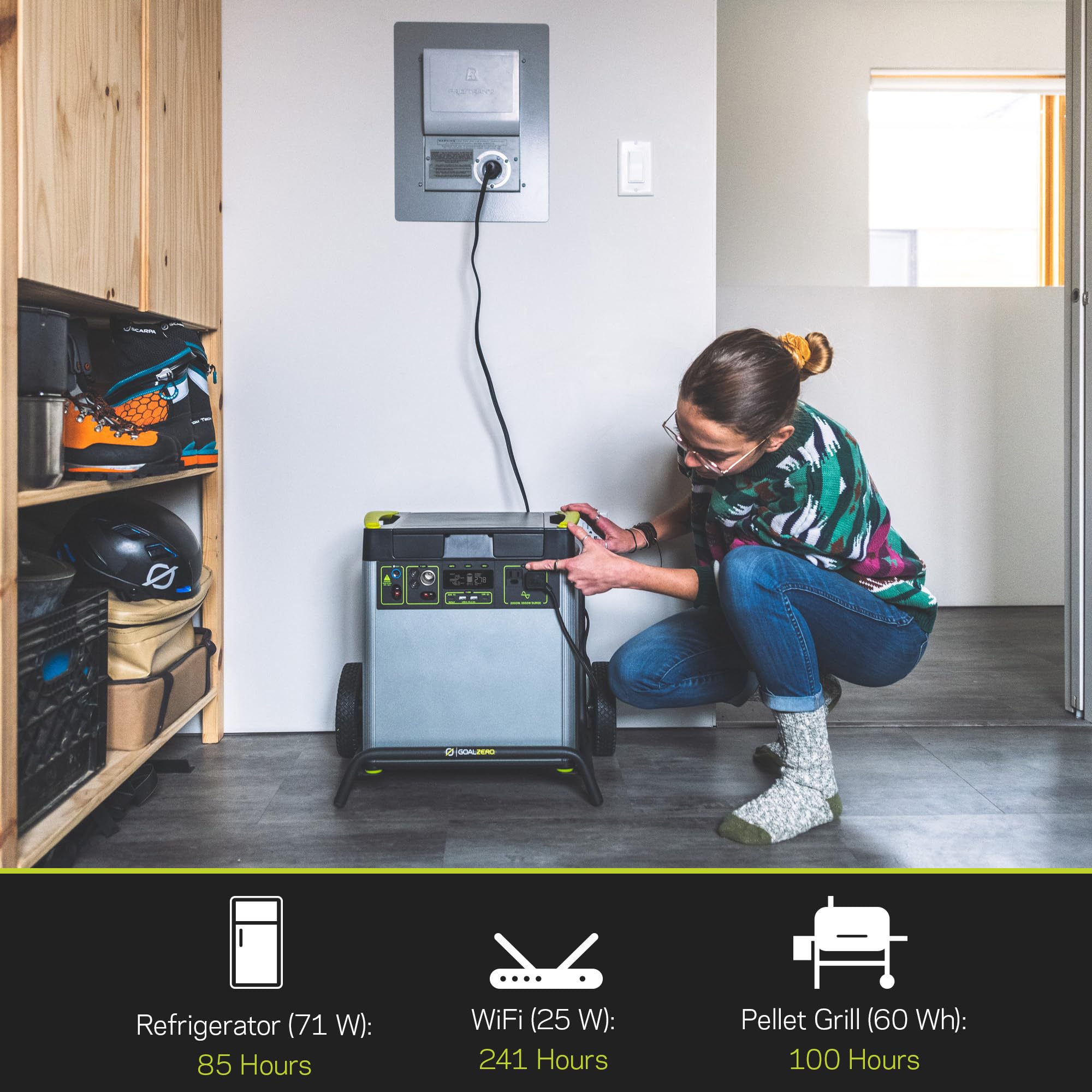 Goal Zero Yeti Portable Power Station - Yeti 6000X w/ 6,071 Watt Hours Battery Capacity, USB Ports, AC Inverter, 2 Boulder 200 Briefcase Solar Panels - Rechargeable Generator for Home, RVs, Work Sites