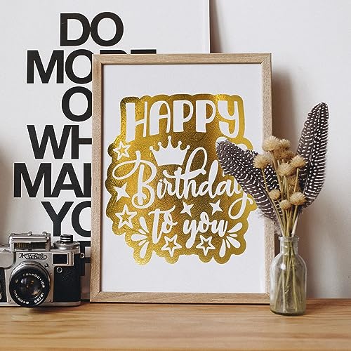 Gatichetta Foil Self Adhesive Vinyl 12" x 6FT Textured Metallic Craft Permanent Vinyl Roll for Cutting Machine, Mugs, Decals, Stickers, Foil Gold