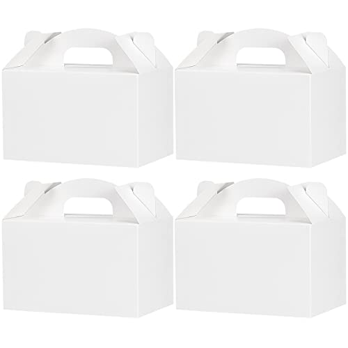 Moretoes 70 Pack White Treat Boxes Gable Boxes Party Favor Boxes Paper Gift Boxes for Birthday Party Shower 6 x 3.5 x 3.5 Inches