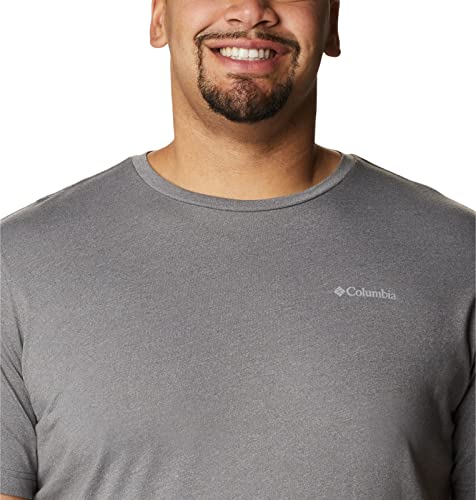 Columbia Mens Thistletown Hills Short Sleeve T-Shirt, City Grey Heather, Large