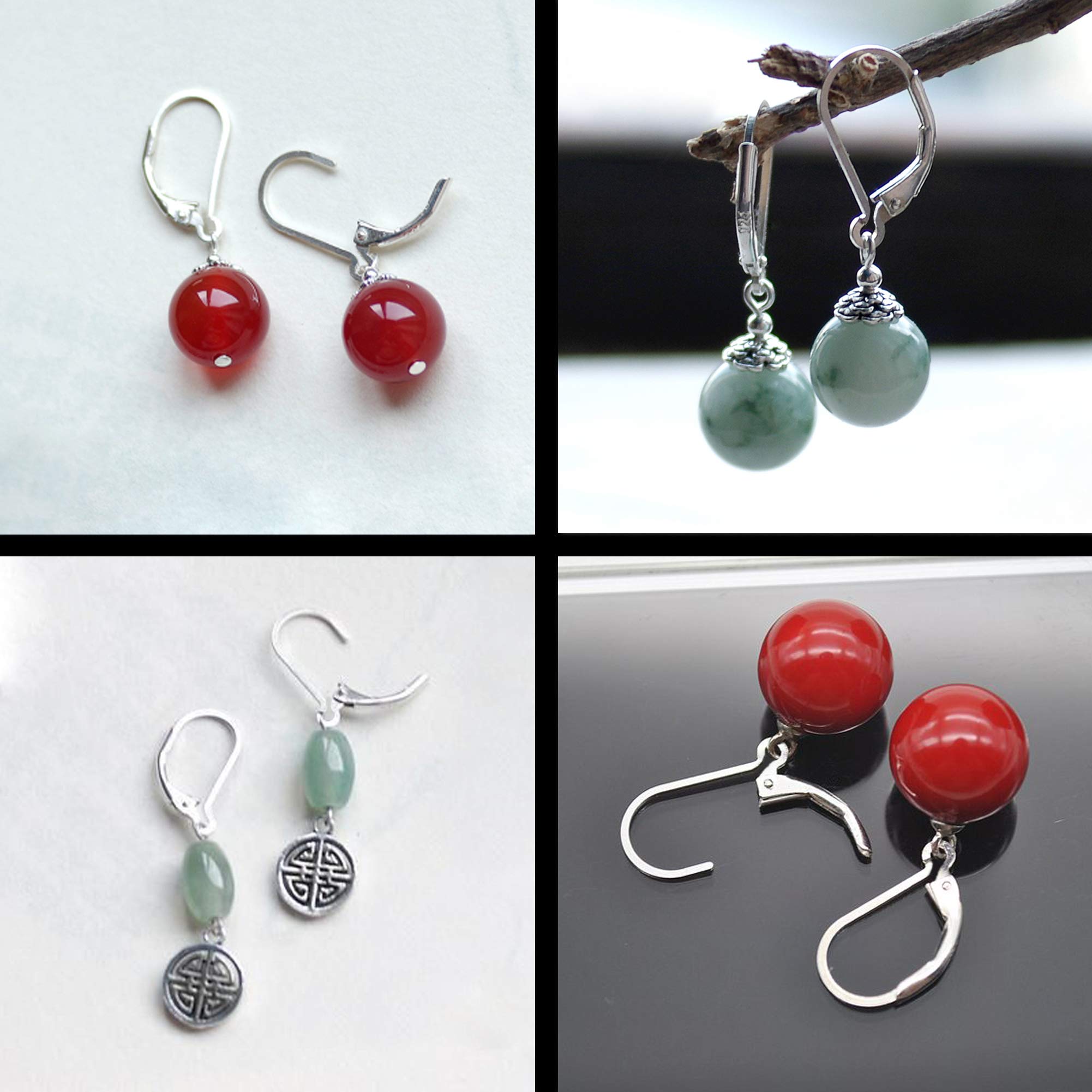 TOAOB 16pcs 925 Sterling Silver Leverback Earring Hooks Hypoallergenic Interchangeable Dangle Ear Wire 10x16mm Leverback Earring Findings for Jewelry Making