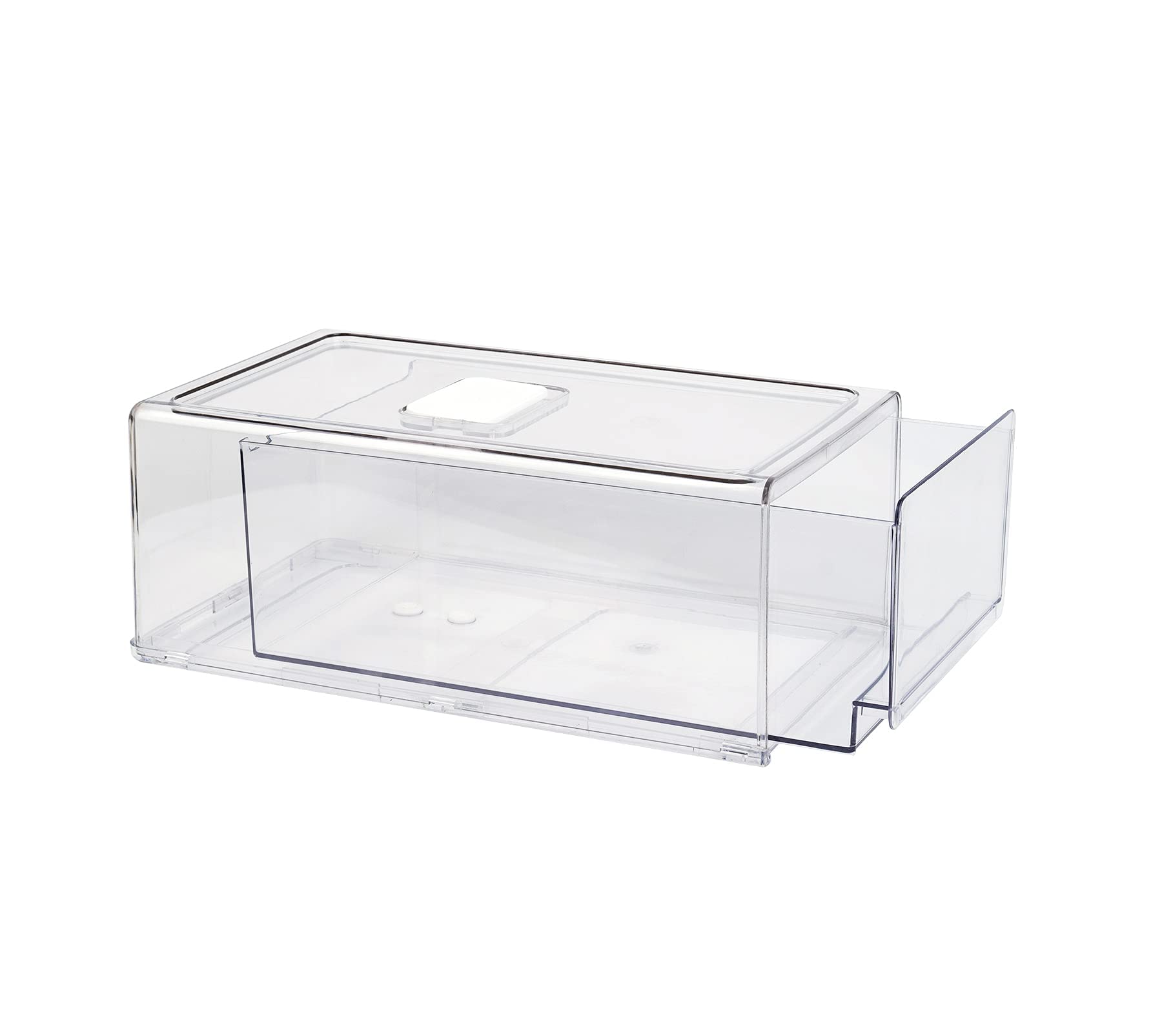 GREENTEC Pull Out Freezer Drawer, Stackable Refrigerator Organizer Drawer, Organizing Bin, Clear Storage Container for Food, Kitchen, Closet, BPA Free, XL