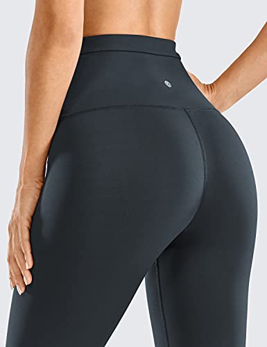 CRZ YOGA Women's Naked Feeling Tummy Control Leggings 28 Inches - Super High Waisted Yoga Pants Melanite Medium