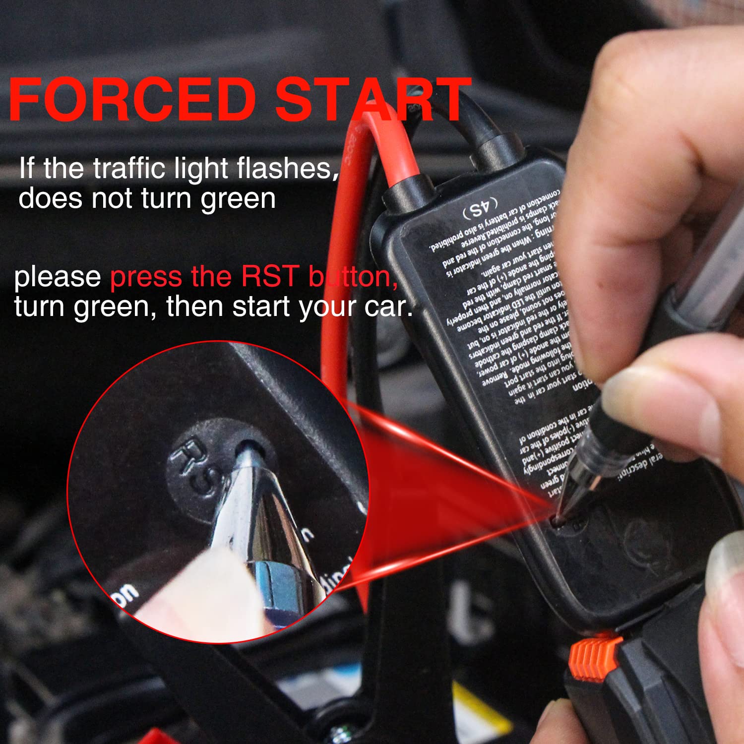 TIWKICH A13 Car Jump Starter 1000A (Up to 5.0L Gas and 2.0L Diesel Engines),12V Lithium Auto Portable Battery Charger jumpstart Booster Pack with LED Light and Tpy-c
