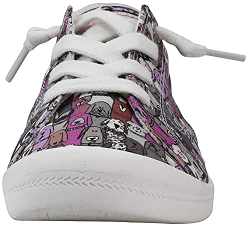 Skechers BOBS Women's Beach Bingo-Dog House Party Sneaker Lavender/Multi 9 Wide