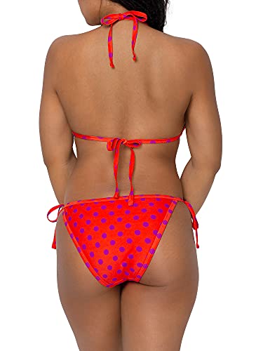 Smart & Sexy womens String Bikini Set, Bright Polka Dot Print, Medium US