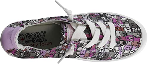Skechers BOBS Women's Beach Bingo-Dog House Party Sneaker Lavender/Multi 9 Wide