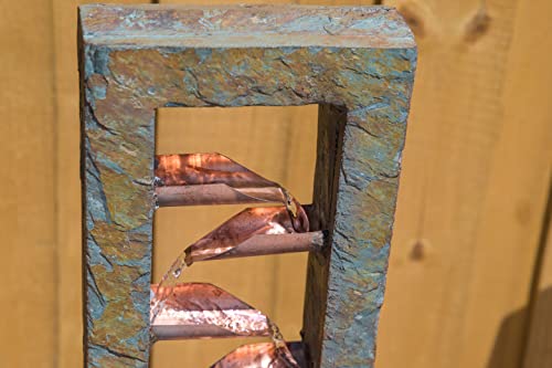Kenroy Home 51008SLCOP Spillway Indoor Table Water Fountain, Slate and Copper
