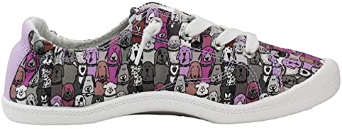 Skechers BOBS Women's Beach Bingo-Dog House Party Sneaker Lavender/Multi 9 Wide