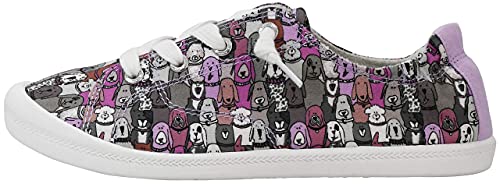 Skechers BOBS Women's Beach Bingo-Dog House Party Sneaker Lavender/Multi 9 Wide