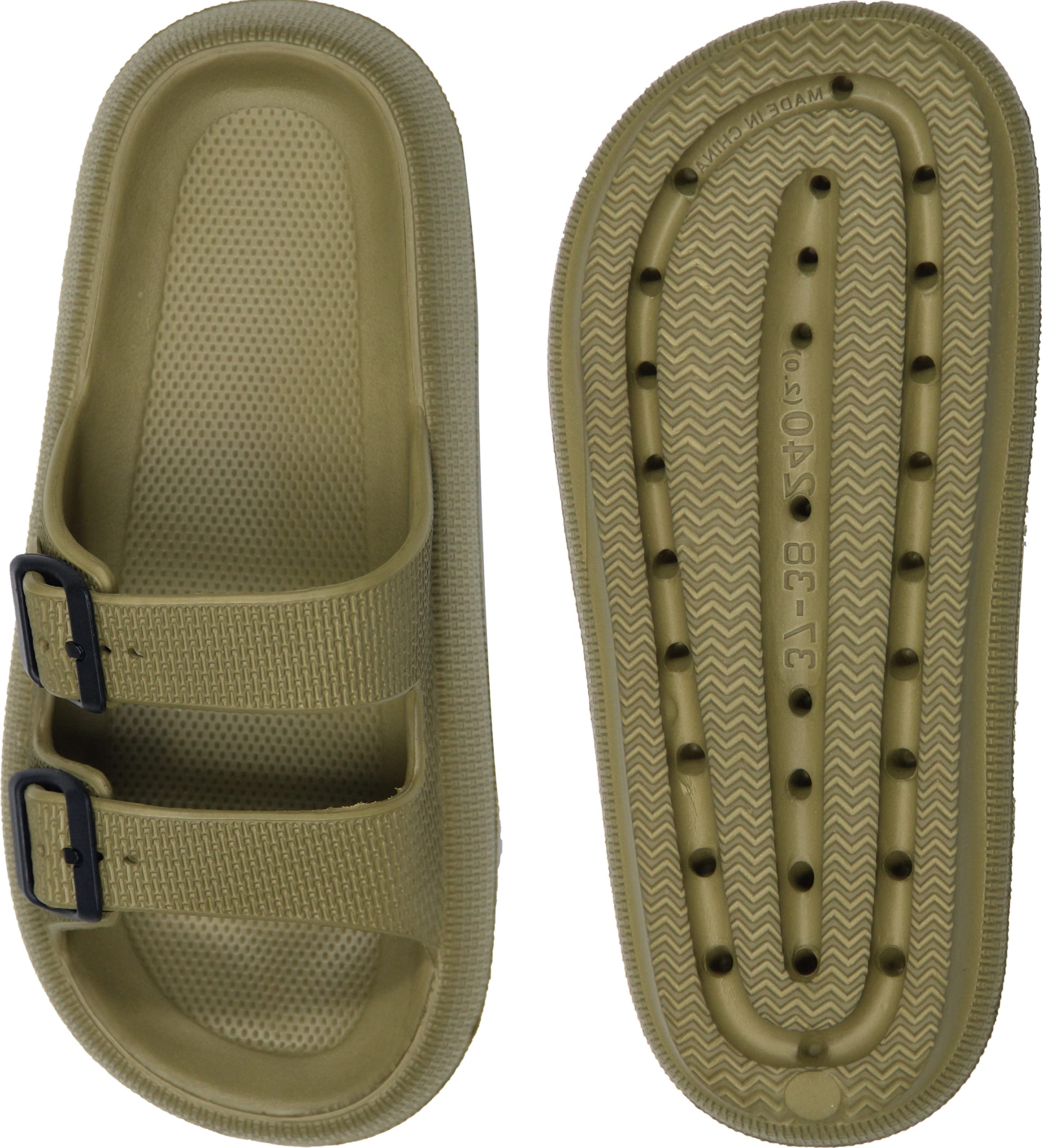 Weweya Men Women Bathroom Shower Slipper Indoor Home Beach Quick Drying Pillow Slipper Green Men Size 10 10.5 Women Size 11 11.5