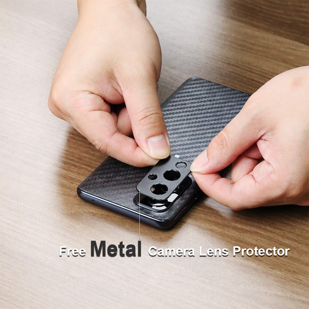 Ibywind Screen Protector For OnePlus 9 5G,with 2Pcs Tempered Glass,1Pc Camera Lens Protector,1Pc Backing Carbon Fiber Film [Fingerprint Reader,Easy to install]