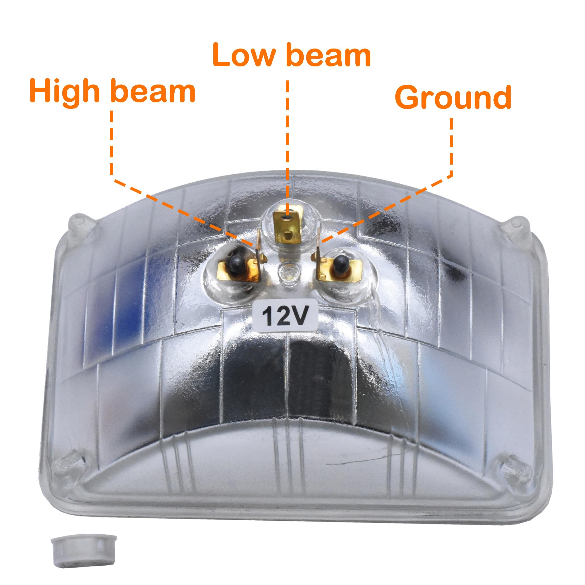 fokes H4656 Super vision Halogen Sealed Beam Headlight Low & High Beams Headligh (5“square,165mm),#H4656