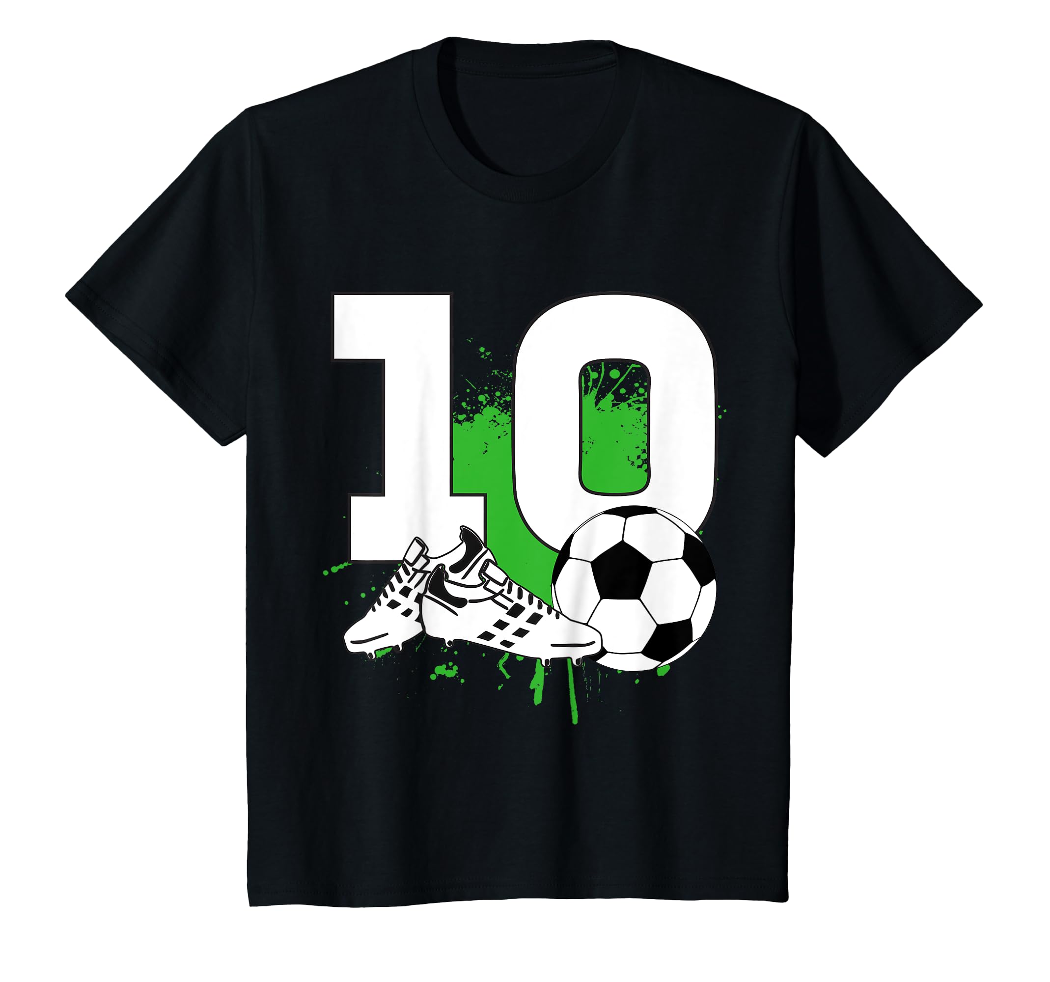 Kids 10th Birthday Boys 10 Years Soccer Football Player Birthday T-Shirt