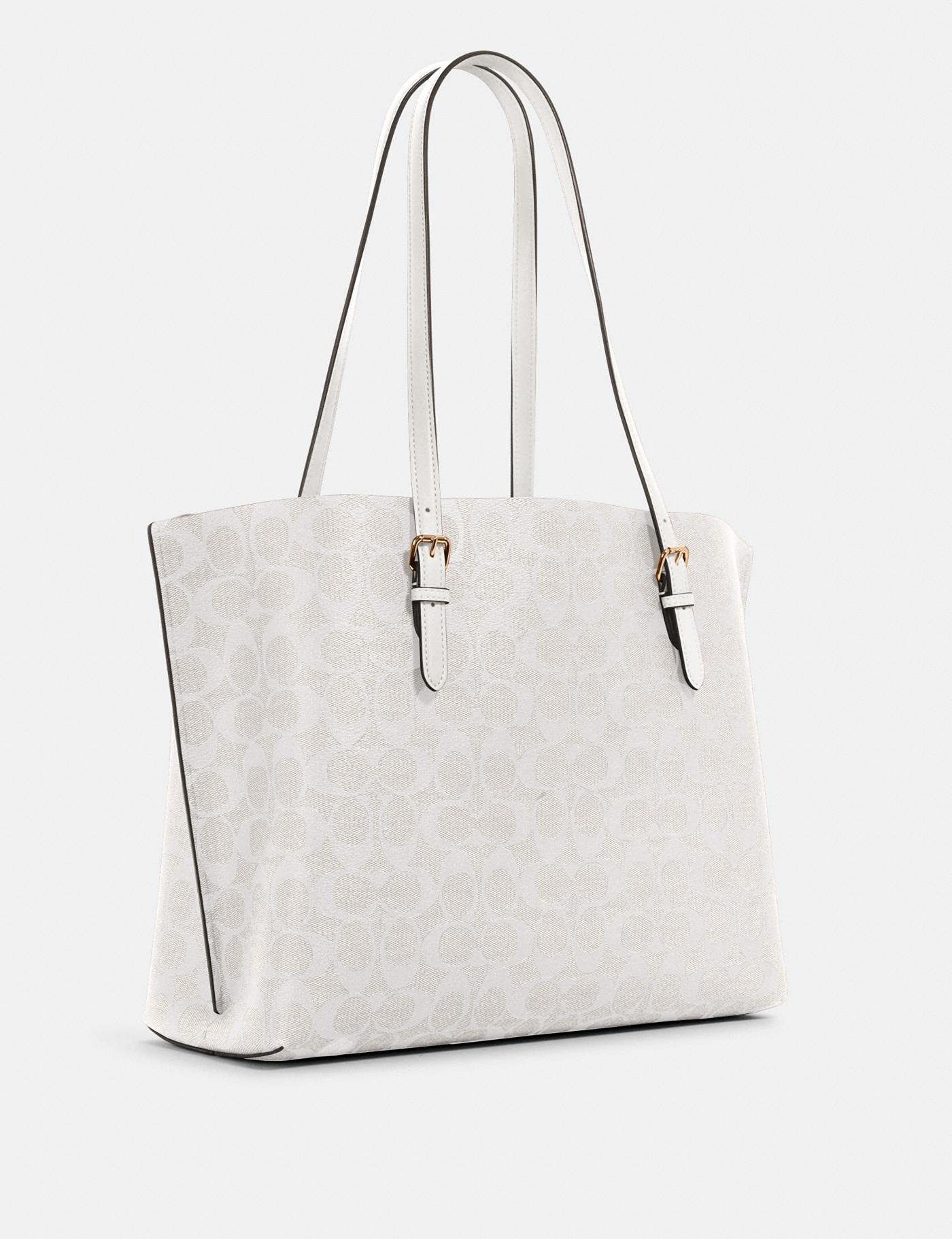 Coach Women's Mollie Tote in Signature Canvas (Chalk - Glacierwhite)