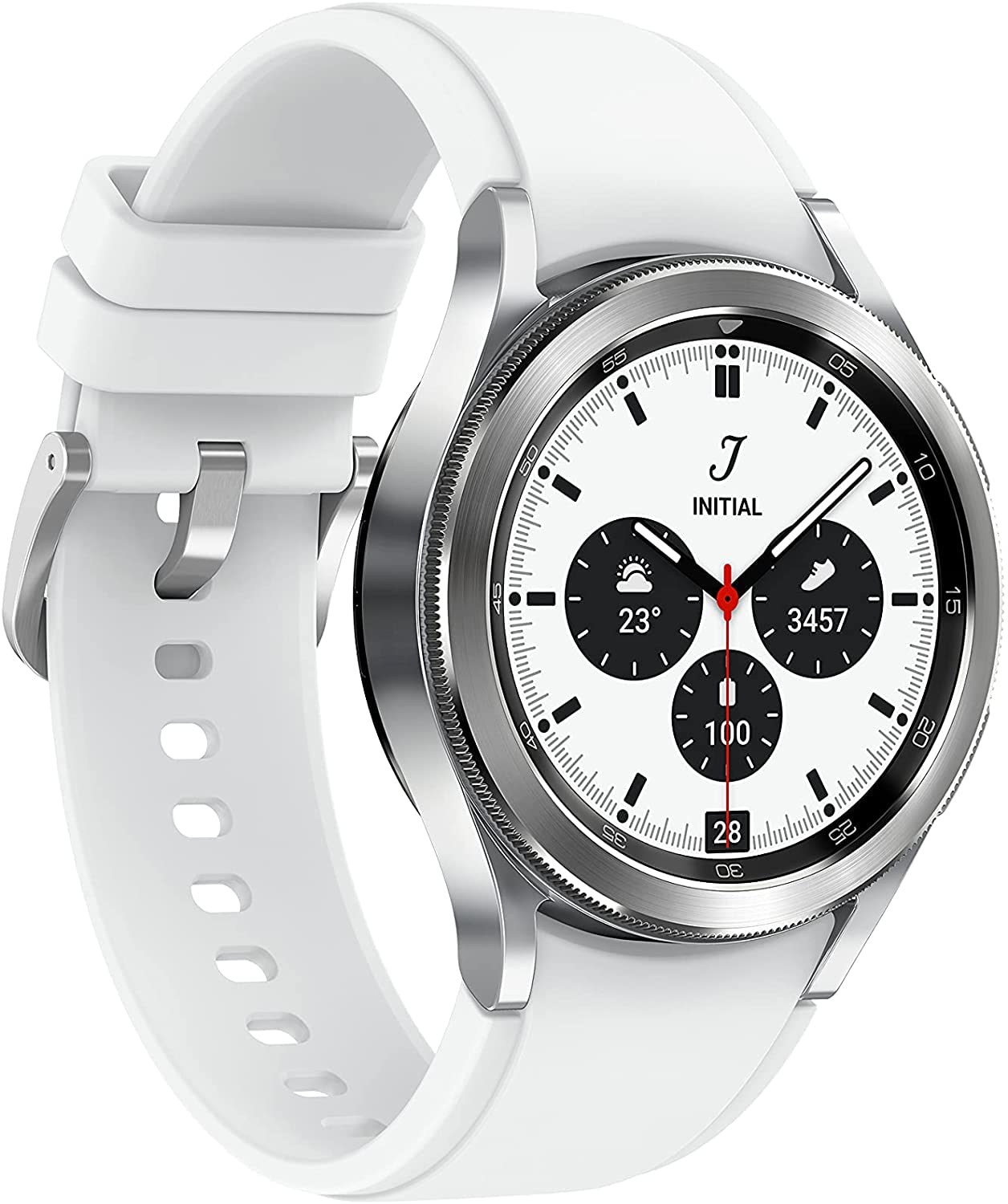 SAMSUNG Galaxy Watch 4 Classic 42mm Smartwatch with ECG Monitor Tracker for Health, Fitness, Running, Sleep Cycles, GPS Fall Detection, Bluetooth, US Version, Silver