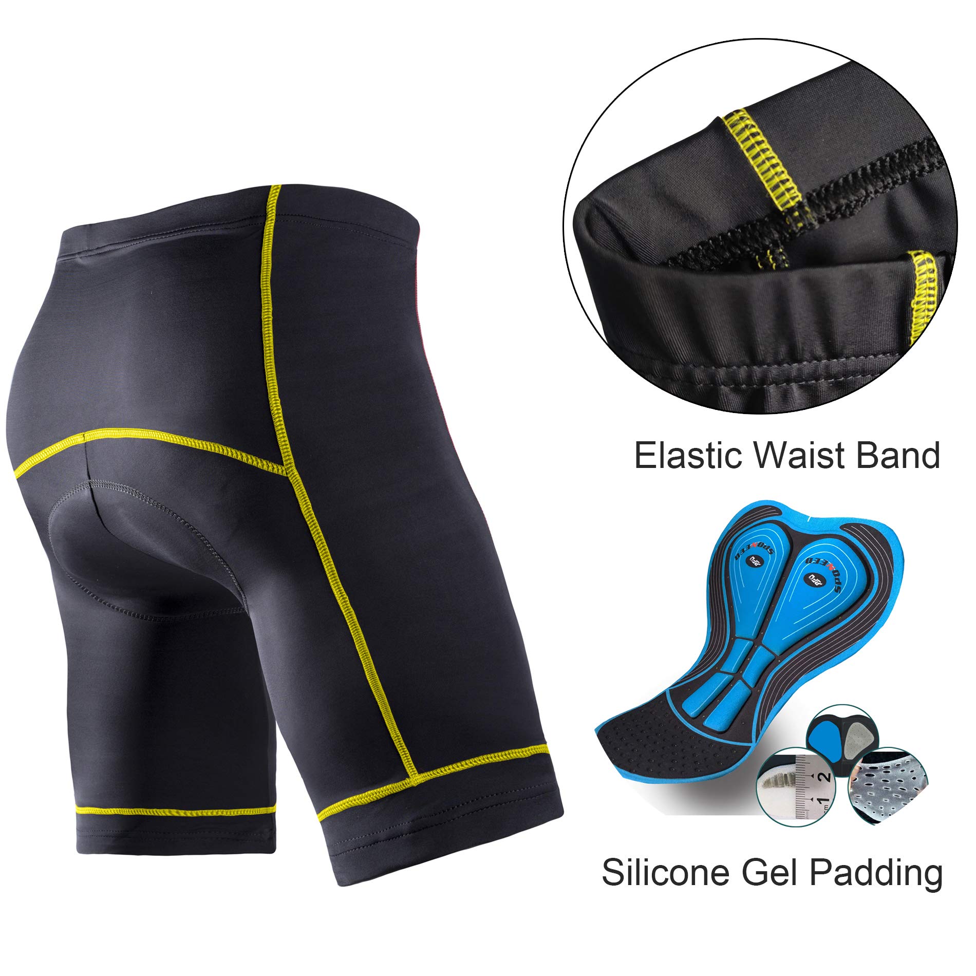 Men Cycling Short Kits Bike Biking Jackets Short Sleeve Padded Riding Gear US XL Yellow