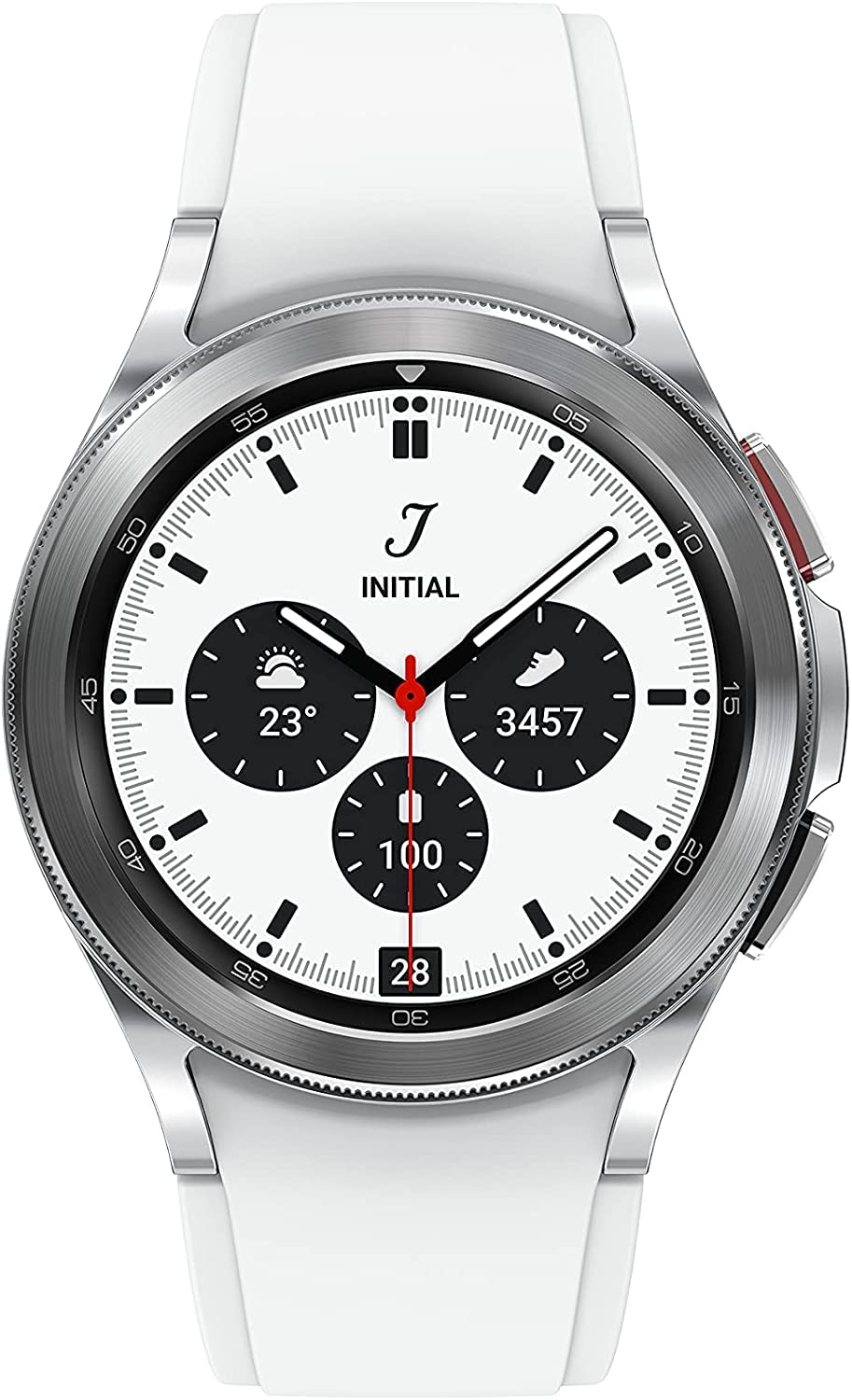 SAMSUNG Galaxy Watch 4 Classic 42mm Smartwatch with ECG Monitor Tracker for Health, Fitness, Running, Sleep Cycles, GPS Fall Detection, Bluetooth, US Version, Silver
