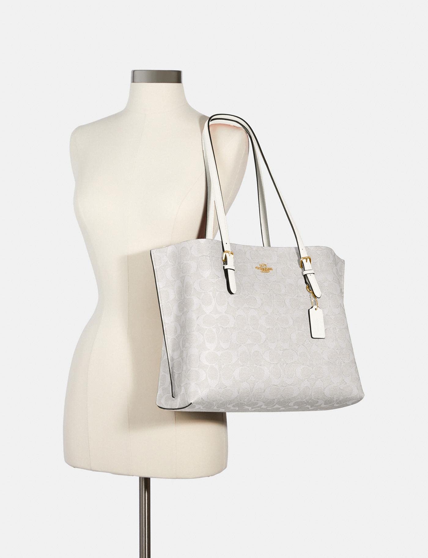 Coach Women's Mollie Tote in Signature Canvas (Chalk - Glacierwhite)
