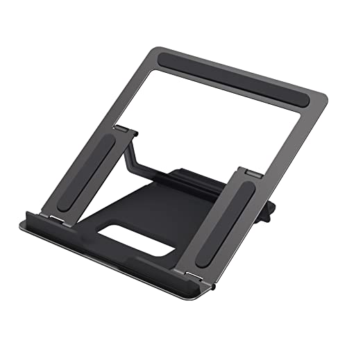 Aluminum Portable Laptop Stand for Desk,Adjustable Ergonomic Laptop Holder, Metal Computer Stand 4 Angle Anti-Slip Compatible with 9 to 15.6inch Laptop(Black)