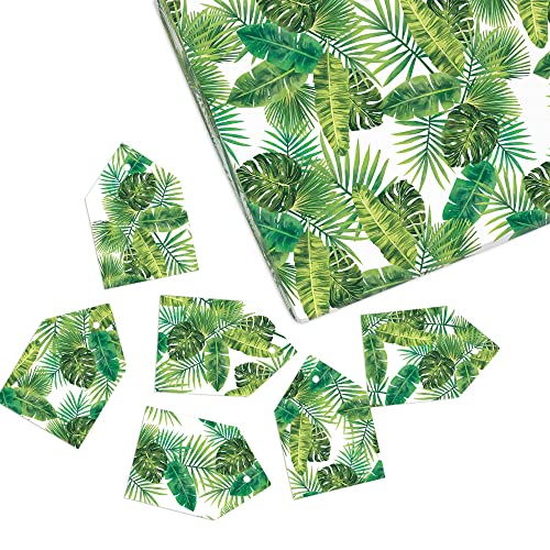 CENTRAL 23 Tropical Wrapping Paper - Palm Leaves and Monstera - 6 Sheets of Green Gift Wrapping Paper for Women - Eco Friendly - Summer - Comes with Fun Stickers