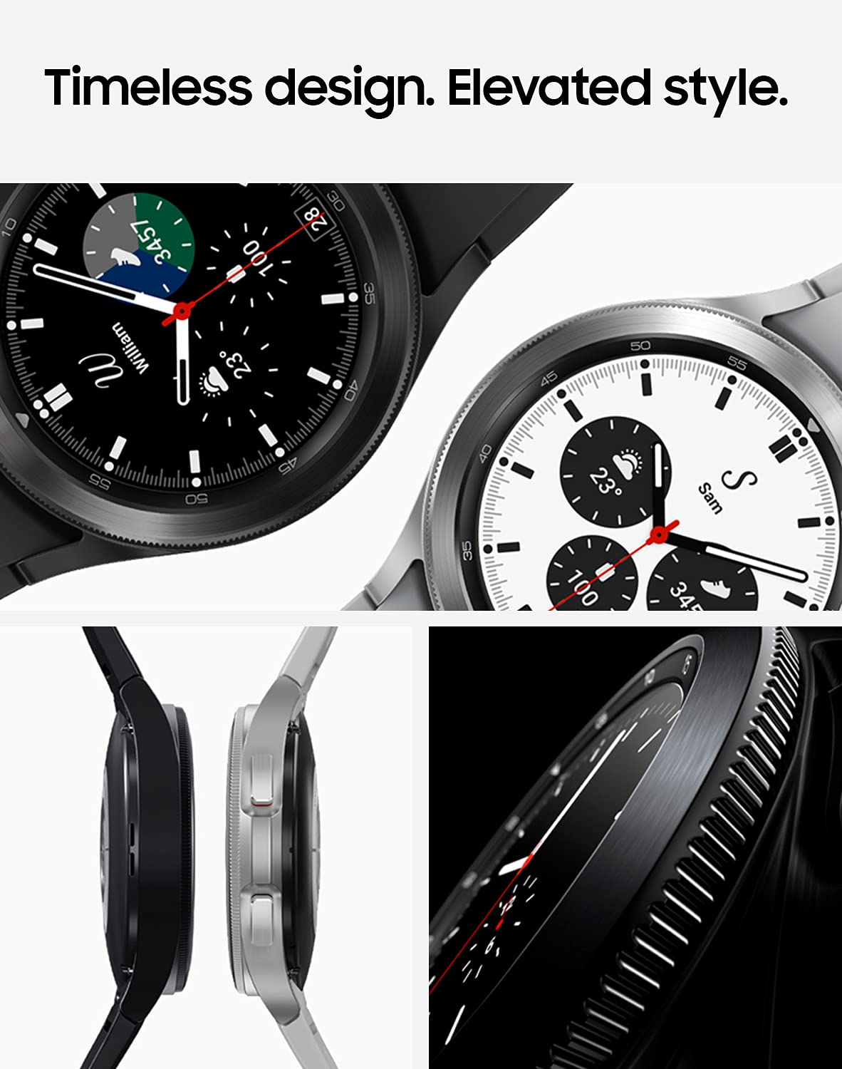 SAMSUNG Galaxy Watch 4 Classic 42mm Smartwatch with ECG Monitor Tracker for Health, Fitness, Running, Sleep Cycles, GPS Fall Detection, Bluetooth, US Version, Silver