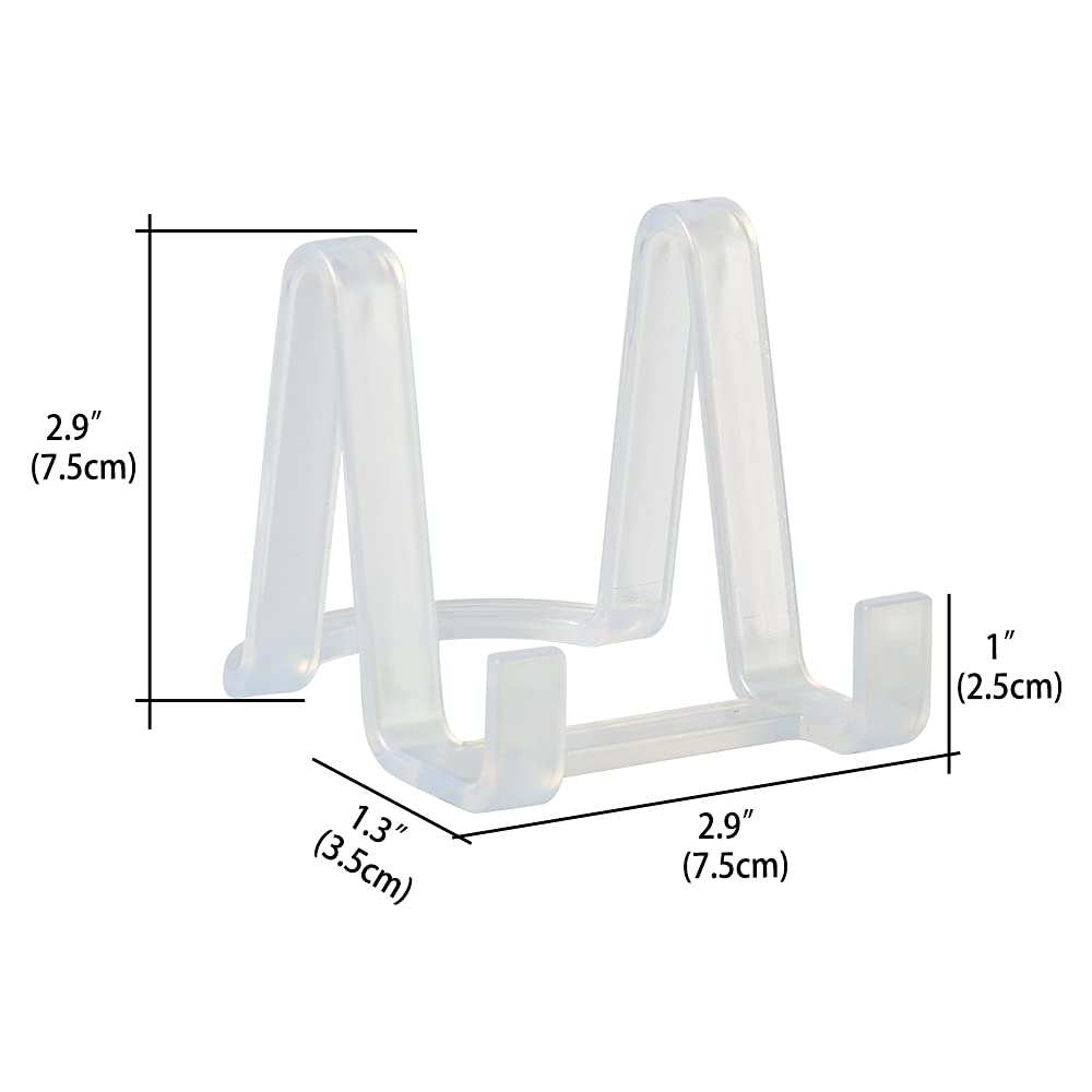 Plate Stands for Display - Plastic Easel Stand Plate Holder Display Stand Picture Frame Stand for Pictures | Photo|Decorative Plate |Dish | Tabletop Art - 3 inch-Clear