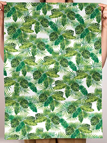 CENTRAL 23 Tropical Wrapping Paper - Palm Leaves and Monstera - 6 Sheets of Green Gift Wrapping Paper for Women - Eco Friendly - Summer - Comes with Fun Stickers