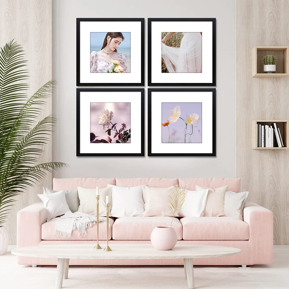 VNVNK 20x20 Frame Black, 20x20 Picture Frame without Mat Or 16x16 with Mat, Photo Frames for Wall Display Set of 1
