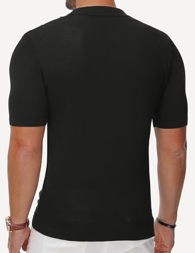 PJ PAUL JONES Men's Modern/Fitted, Black, Large