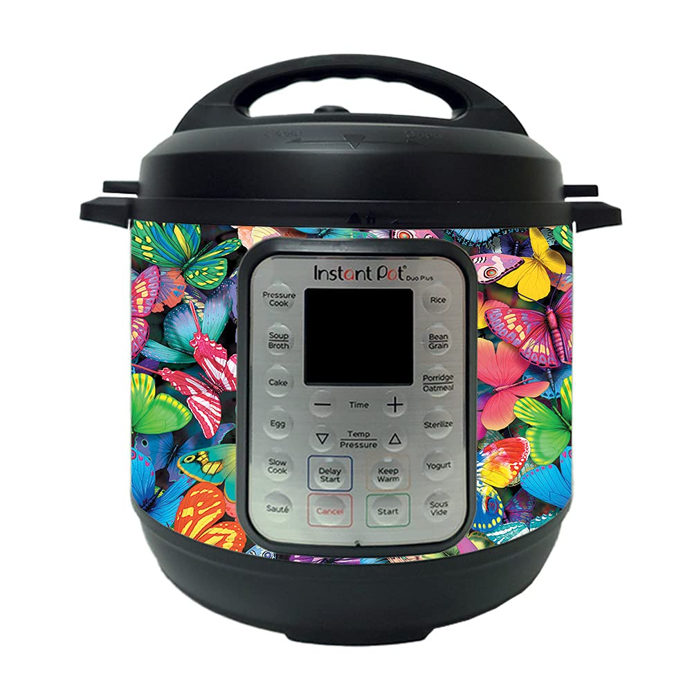 MightySkins Skin Compatible with Instant Pot Duo 6-QT - Butterfly Party | Protective, Durable, and Unique Vinyl Decal wrap Cover | Easy to Apply, Remove, and Change Styles | Made in The USA