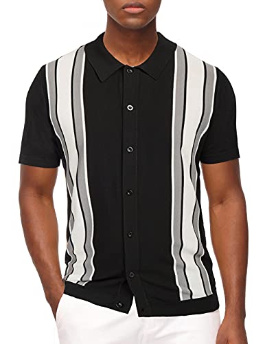 PJ PAUL JONES Men's Modern/Fitted, Black, Large
