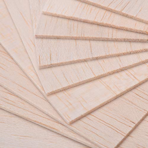 COLIBROX 15 Pack Wood Sheets, Wood Sheets Hobby Wood MDF DIY Wood Board for House Aircraft Ship Boat DIY Wooden Plate Model, for Arts and Crafts, School Projects 150x100x2mm