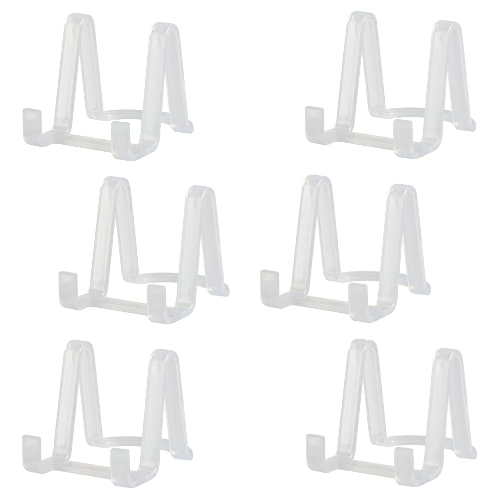 Plate Stands for Display - Plastic Easel Stand Plate Holder Display Stand Picture Frame Stand for Pictures | Photo|Decorative Plate |Dish | Tabletop Art - 3 inch-Clear