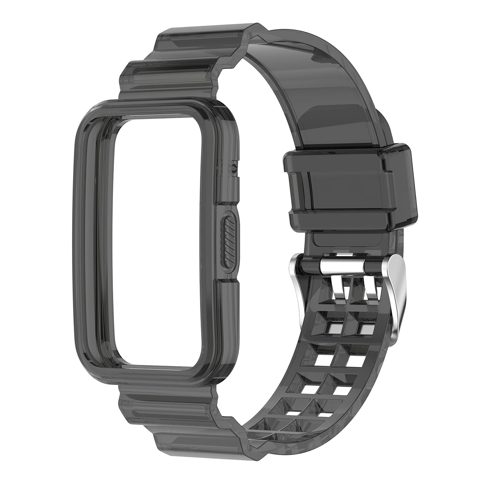 LOKEKE for Huawei Watch Fit Replacement Wrist Band - Transparency Replacement Silicone Wrist Watch Band Strap For Huawei Watch Fit(Black)
